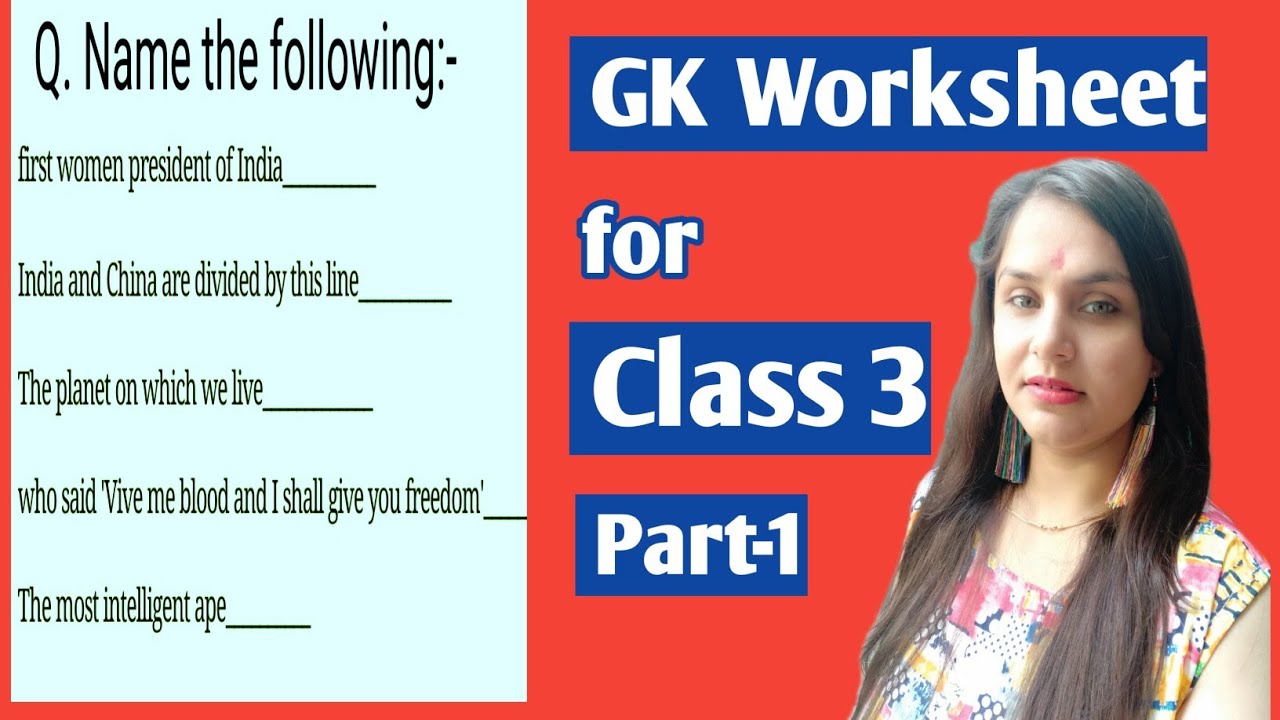 Gk worksheet for class 3 || Gk for class 3 #class3worksheet # ...