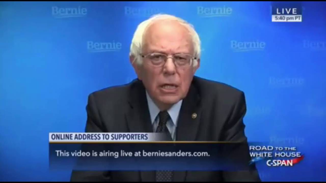 Bernie Sanders Message To Supporters 6/16/16 DOESN'T CONCEDE, Pledges ...