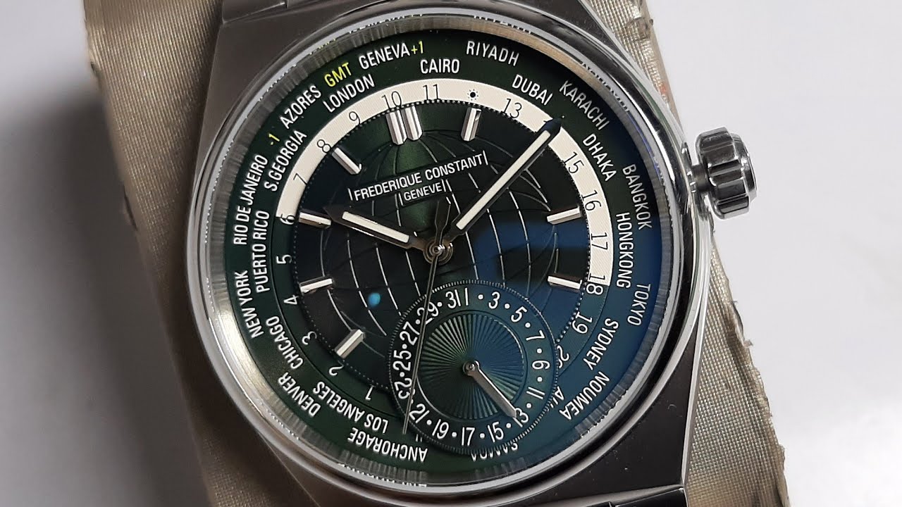 Time Setting Frederique Constant Classic Worldtimer - YouTube