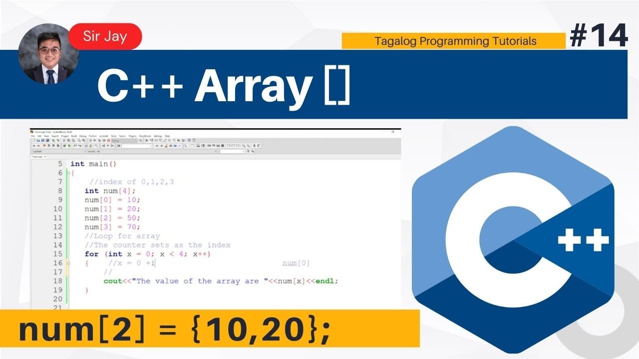 C Programming Tagalog 14 Arrays Sir Jay Youtube