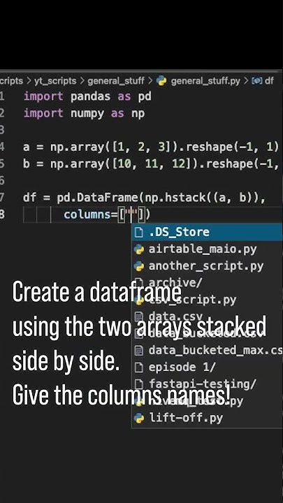 Pandas Dataframe Using Numpy Arrays Shorts Pythonforbeginners Pythontutorial Youtube
