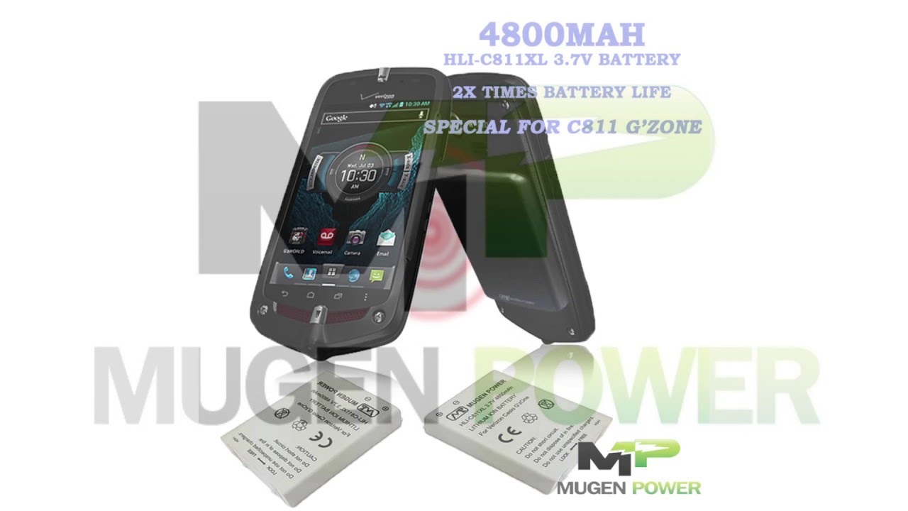 Mugen Power 4800mAh Extended Battery Casio G'zOne C811 4G - YouTube