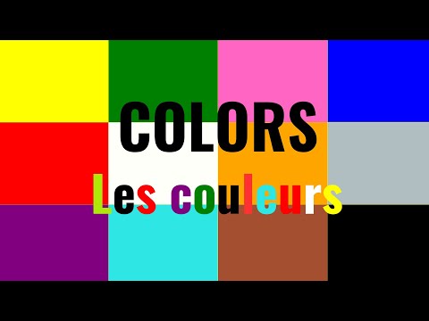 Different colors  with names in English and in French. 🍆🍎🌳🌤️ | Les couleurs. | Ellas club
