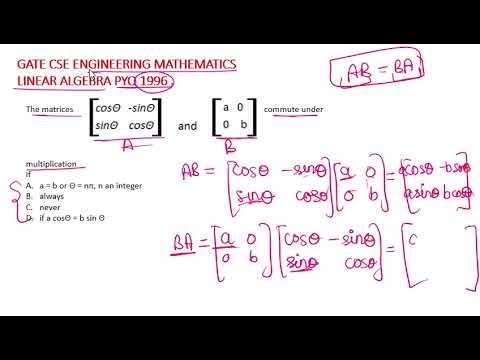 ENGINEERING MATHEMATICS GATE CSE LINEAR ALGEBRA PYQ 1996 - YouTube