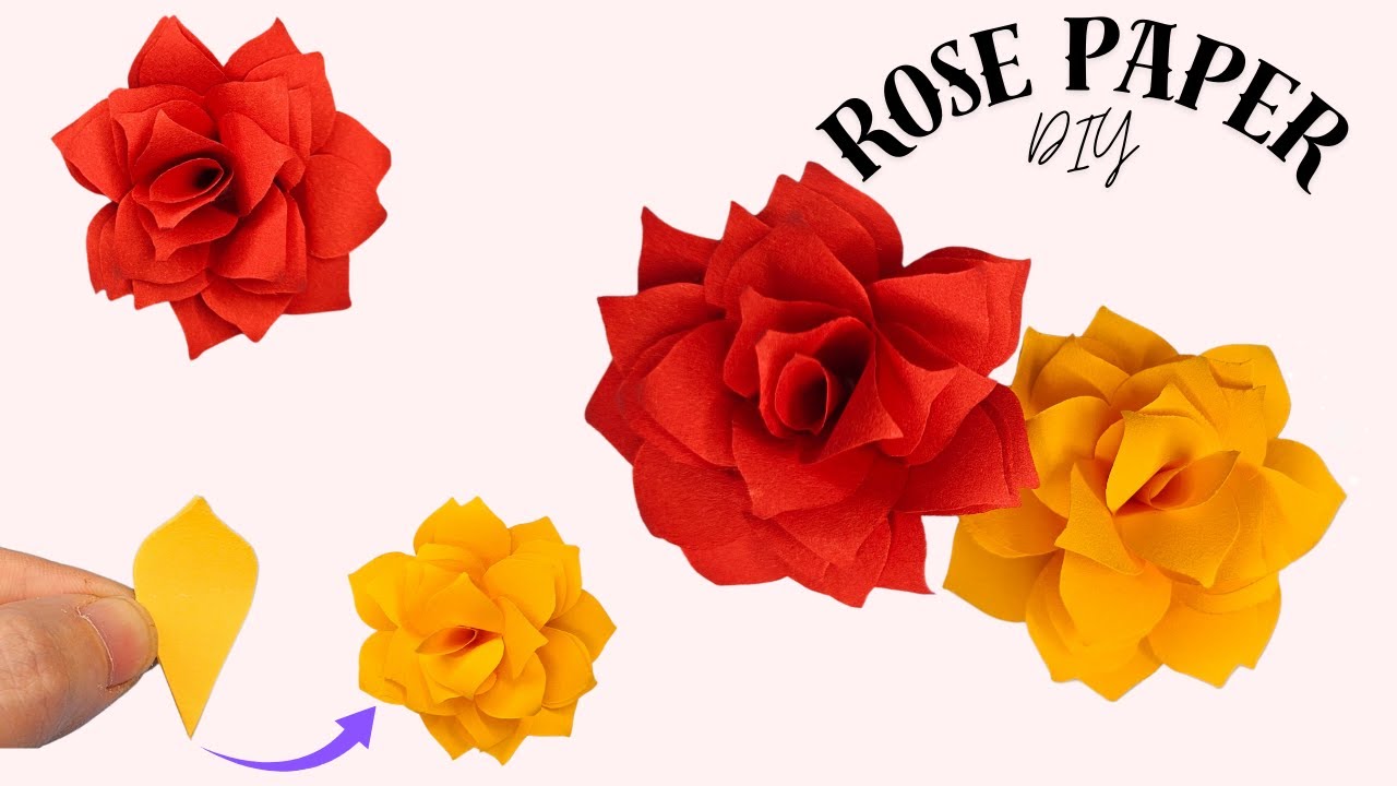 How to Make a Simple Paper Rose | Easy Paper Flower Tutorial - YouTube