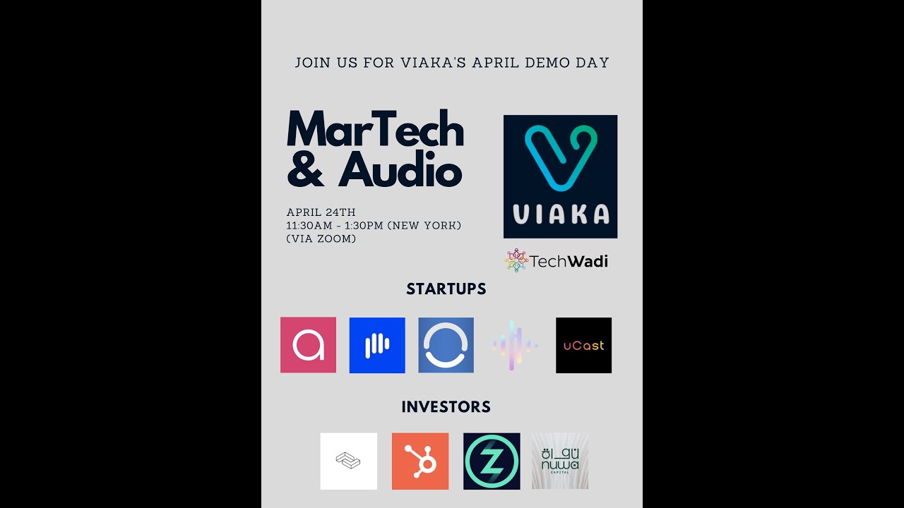 Viaka x TechWadi April Demo Day: MarTech & Audio Tech - YouTube