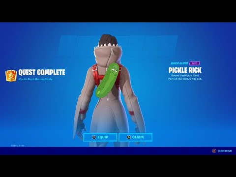How To Get The FREE ‘Pickle Rick’ Back Bling (Horde Rush Bonus Goals ...