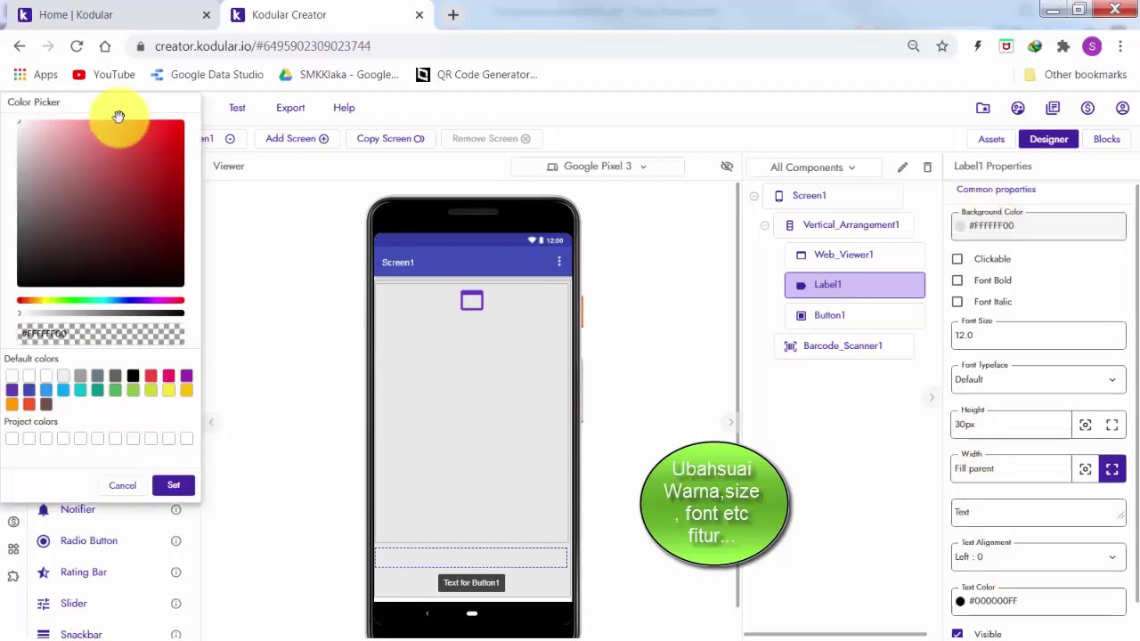 Bina QRCode Scanner dengan Kodular.io (Tanpa coding..hanya "drag&drop ...