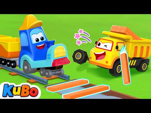 Mighty Track Laying Quest 🚧 | Construction Vehicles | Educational Cartoons for Kids - Kubo