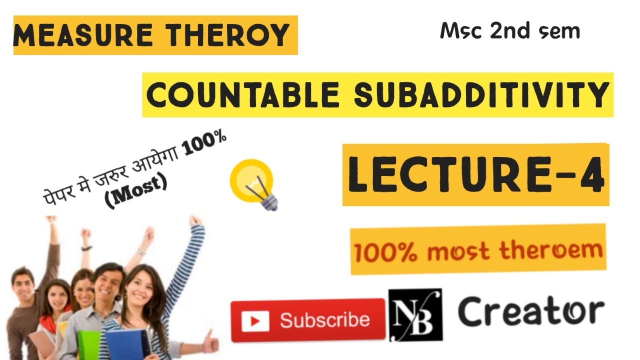 Countable subadditivity of measure theory (Lecture-4) - YouTube