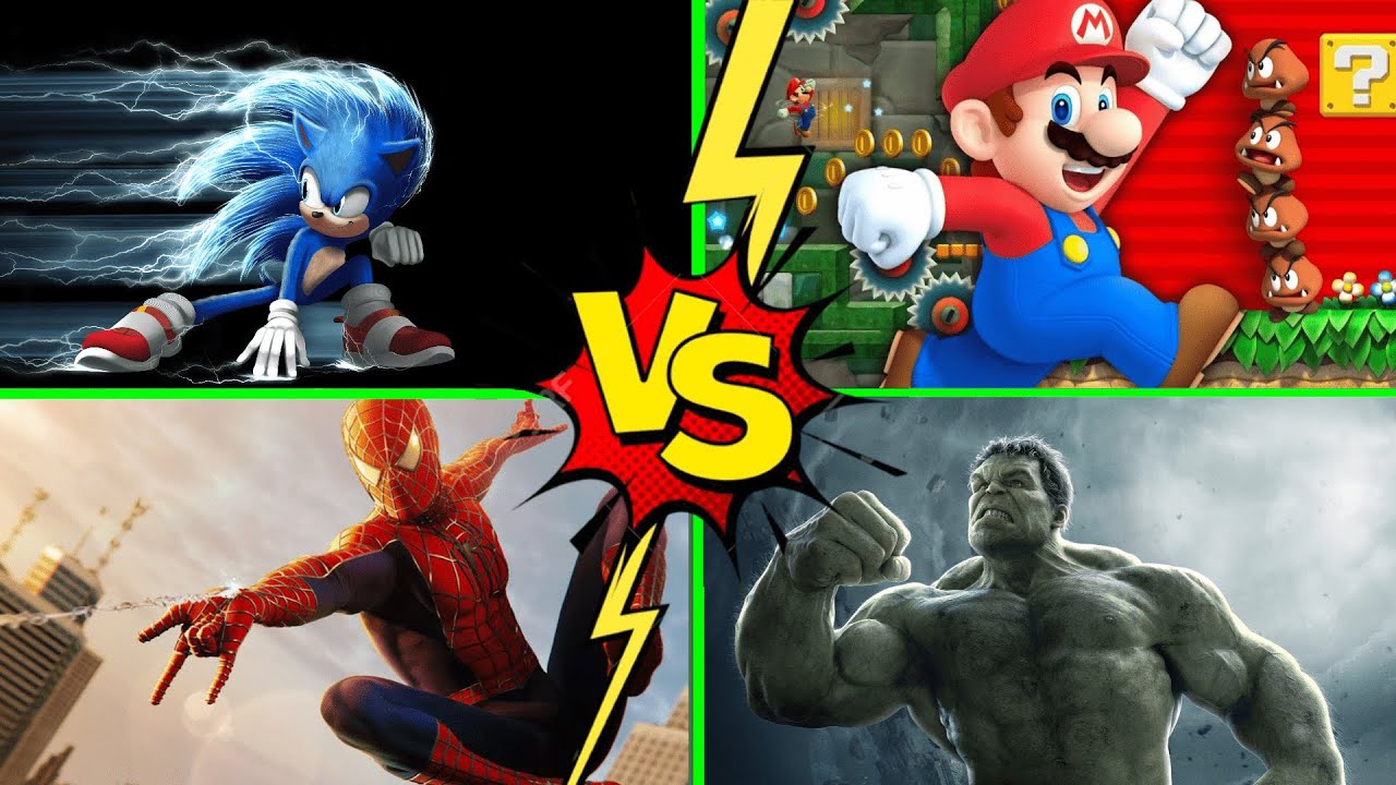 SONIC VS MARIO VS SPIDERMAN VS HULK TAILS EXE - YouTube