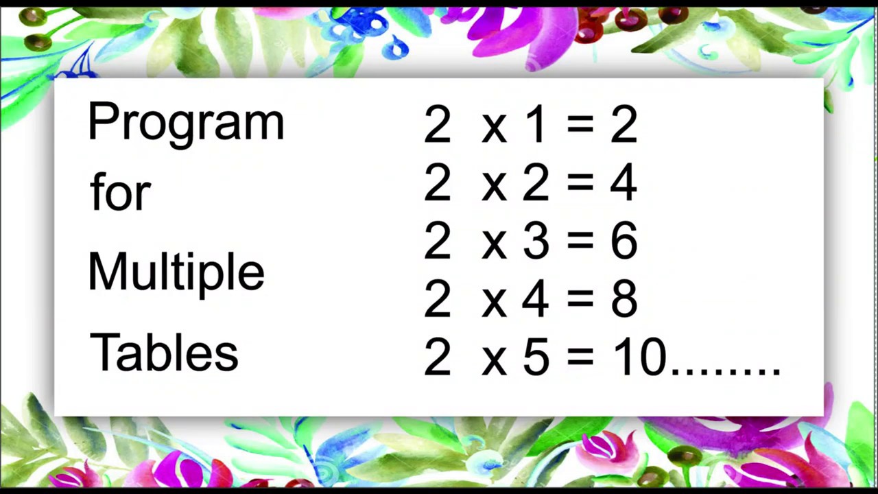 Multiplication Tables in C++. - YouTube
