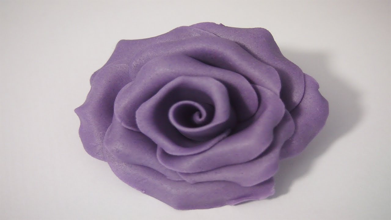 Rosa de fondant para Cupcakes y Tartas - YouTube