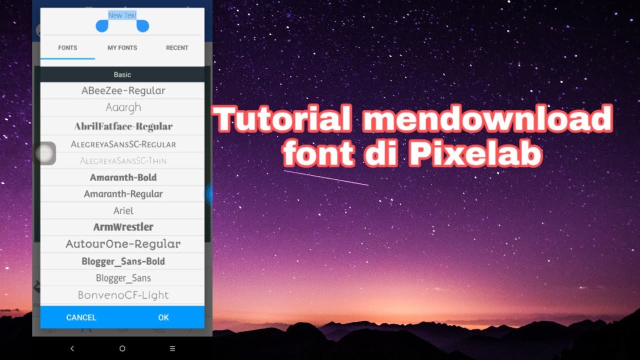 Tutorial cara mendownload font di pixelab - YouTube