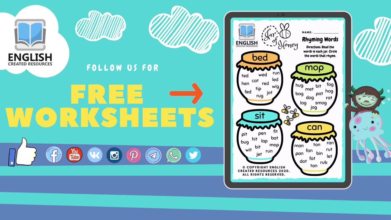 English Created Resources Free Worksheets - YouTube