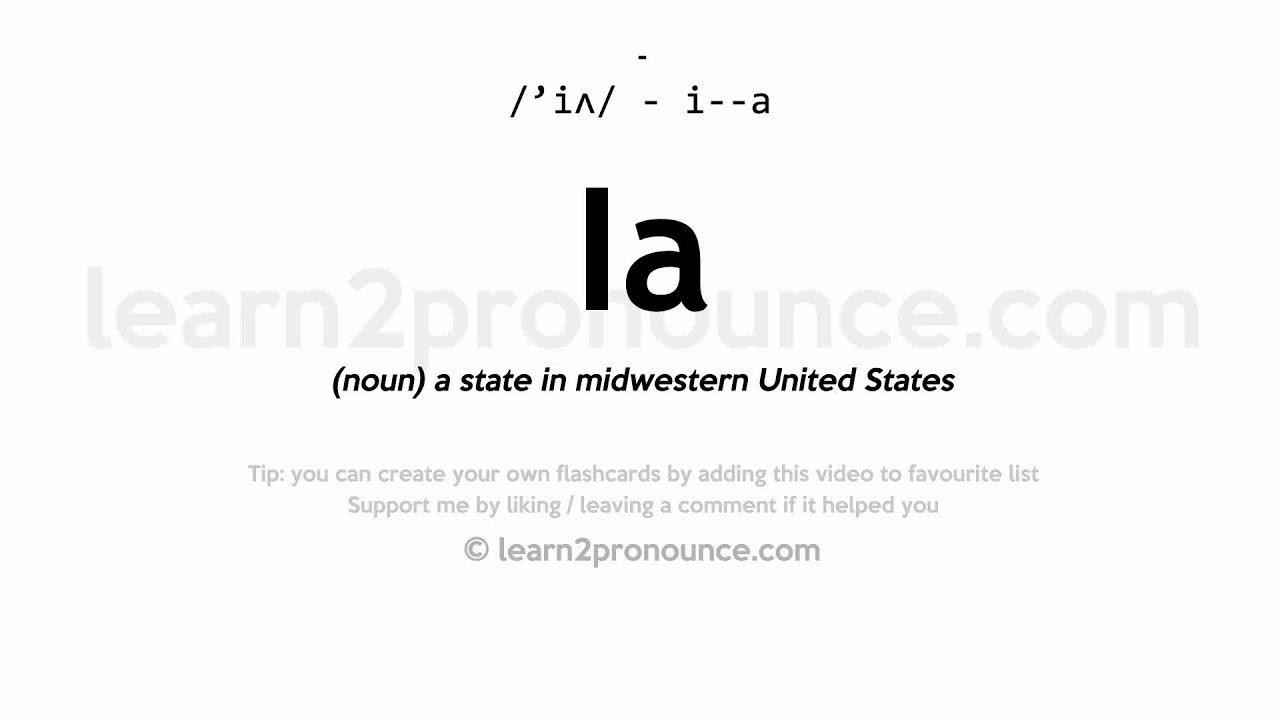 Pronunciation of Ia | Definition of Ia - YouTube