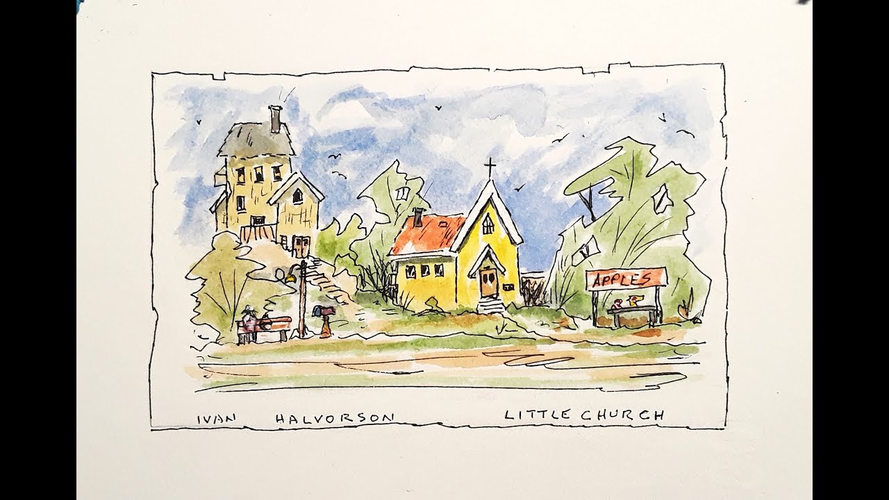 Fun and Easy Line and Wash Watercolor. 4x6 inches. Ivan Halvorson ...