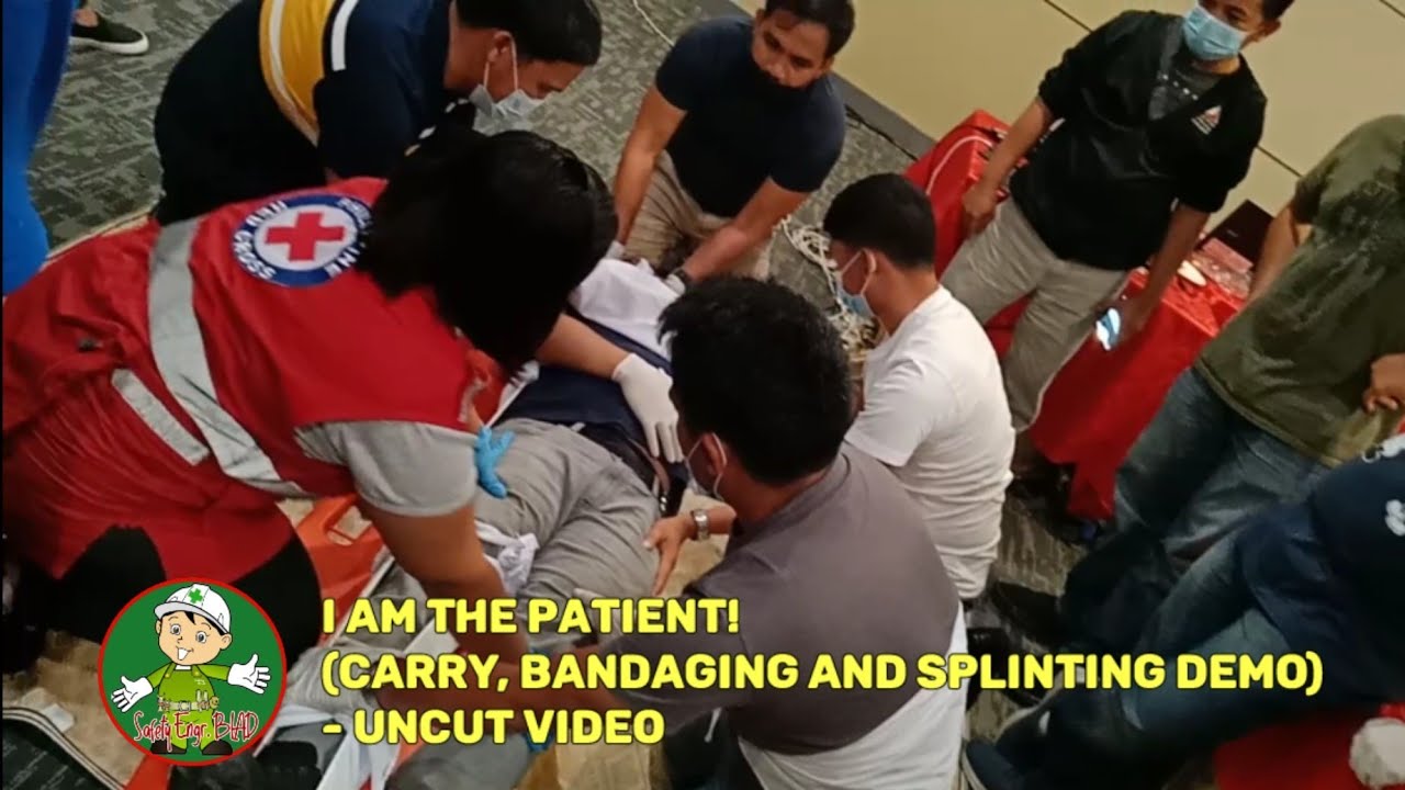 Red Cross - Carry, Bandaging and Splinting Demo - YouTube