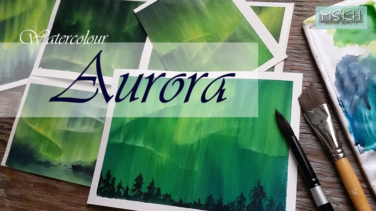 Easy way to paint Aurora/ Watercolour - YouTube
