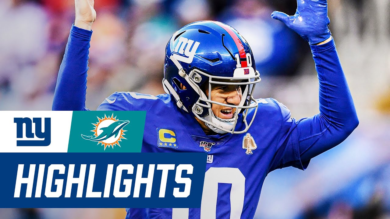Eli Manning Touchdowns & Full Highlights from THRILLING win over Miami ...