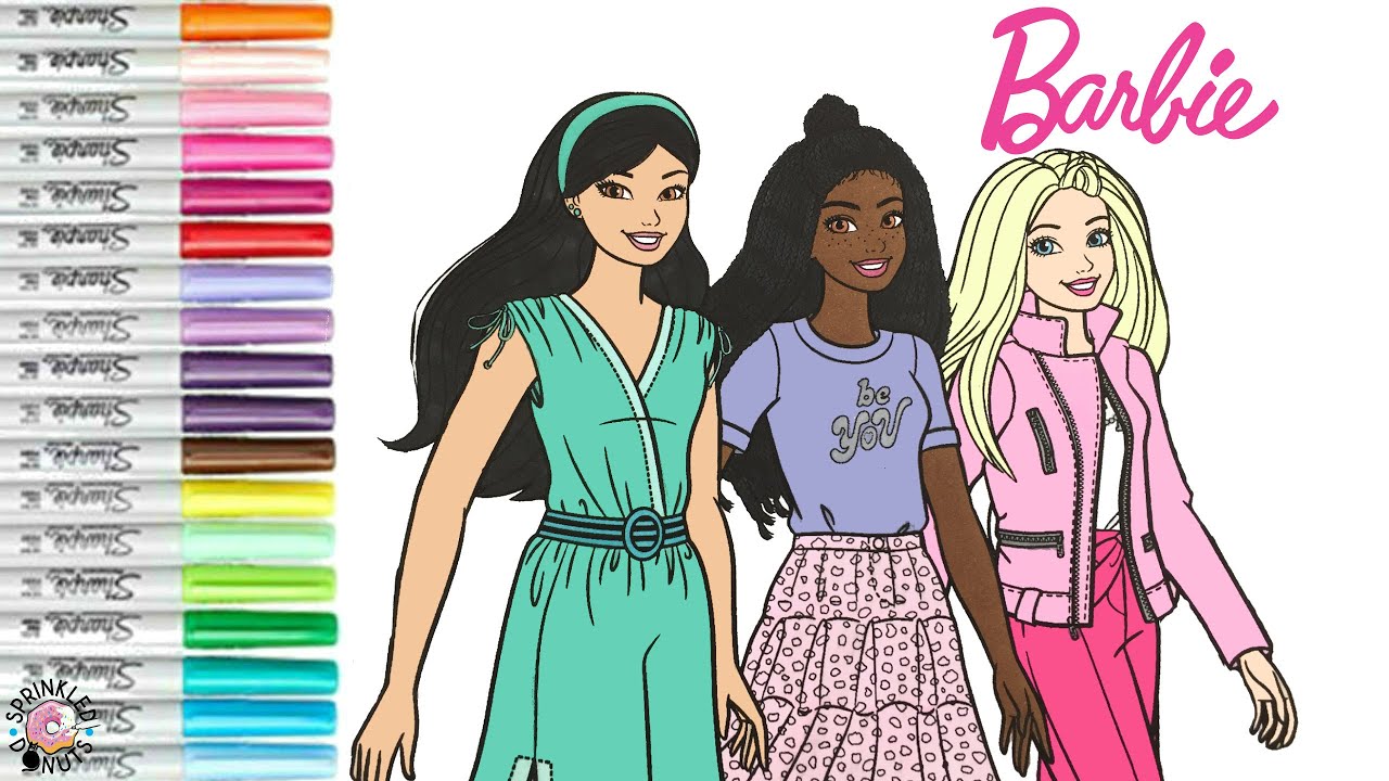 Barbie and Friends Coloring Book Pages Malibu Barbie Brooklyn Barbie ...