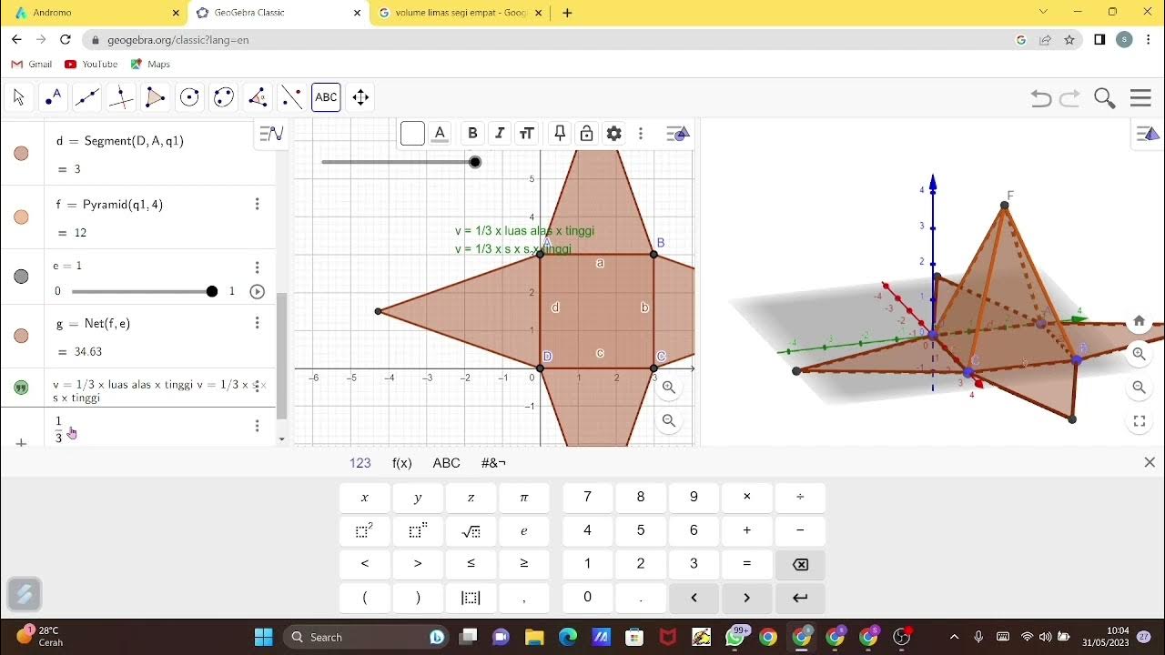 MENGHITUNG BANGUN RUANG MENGGUNAKAN GEOGEBRA - YouTube