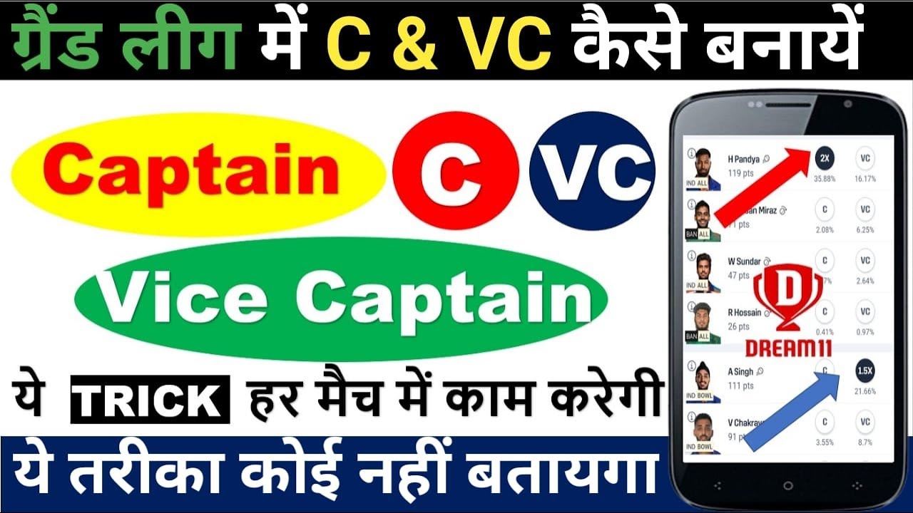 ️How to Choose Captain & Vice Captain in Dream 11 | IND vs ENG # ...