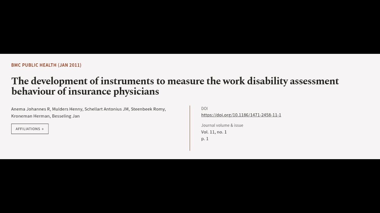 The development of instruments to measure the work disability ...