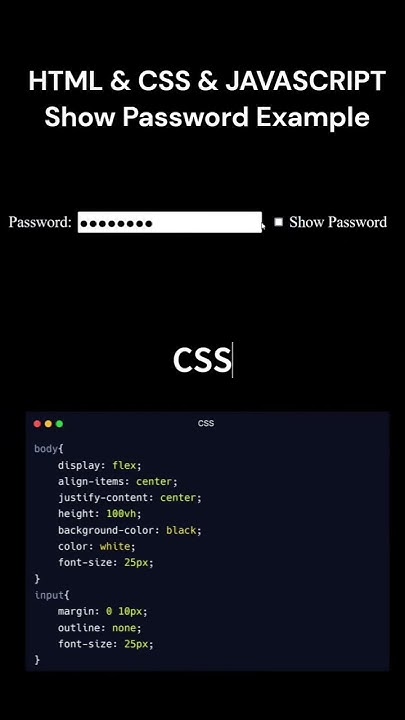 Cambiar un campo Texto password a mostrar con JavaScript y HTML 🔥🔥🔥🔥 - YouTube