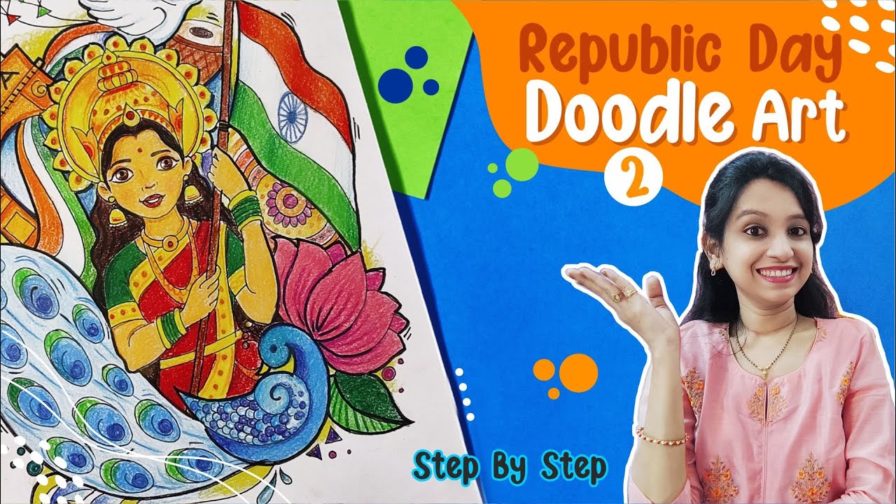 How to draw Republic Day Doodle art | 26 January Doodle | Doodle art ...