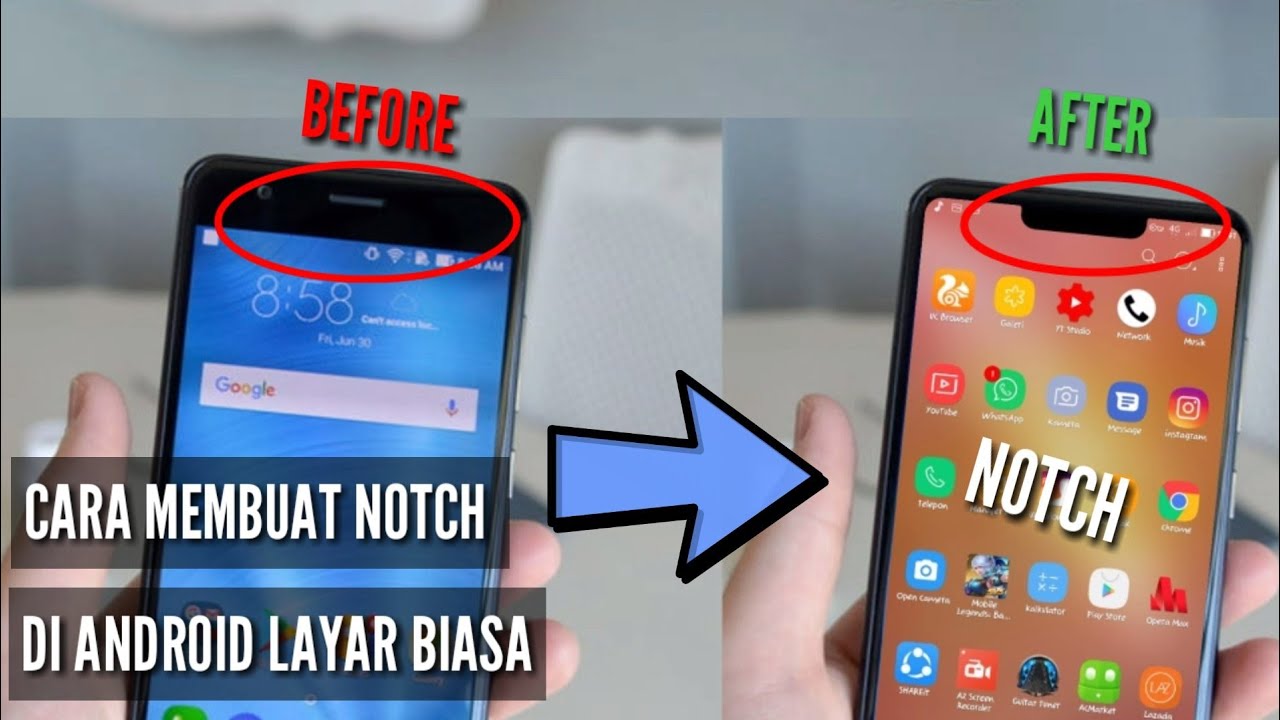 Notch iphone x di android no root - YouTube