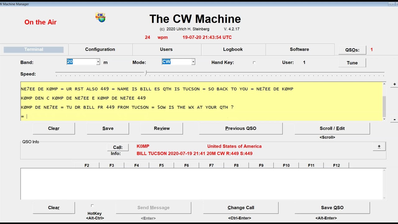 Begali - The CW Machine - Autologging with Keywords explained using The ...