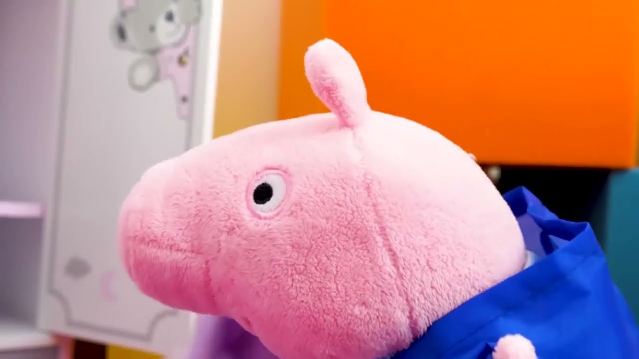 Çocuk videoları! Peppa Pig oyuncakları. George evcil hayvan olarak eve ...