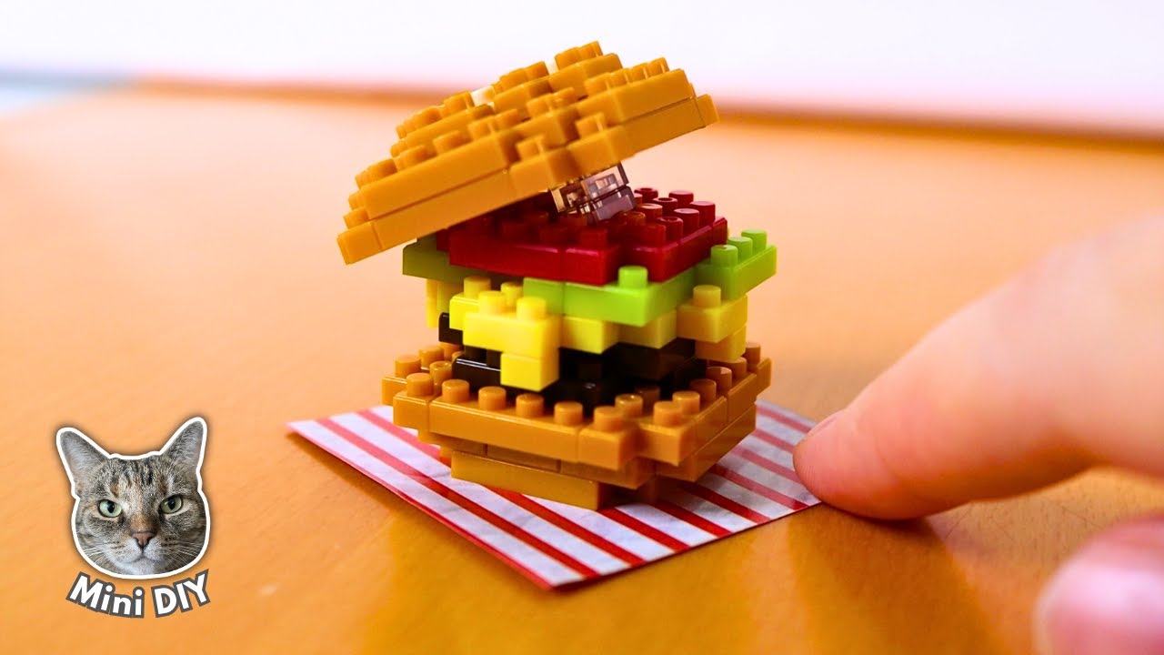 Mini Lego Hamburger 🍔 Daiso Petit Block | Miniature DIY | ASMR - YouTube