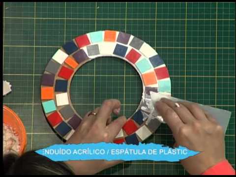 Espejo con falso Mosaico 2da parte - YouTube