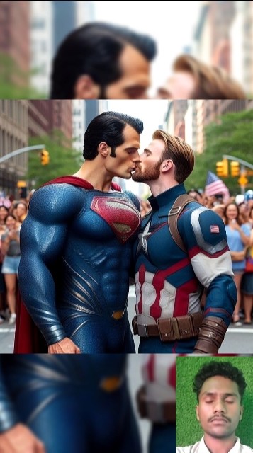Superman and Captain America kissing each other.#dc #marvel # ...