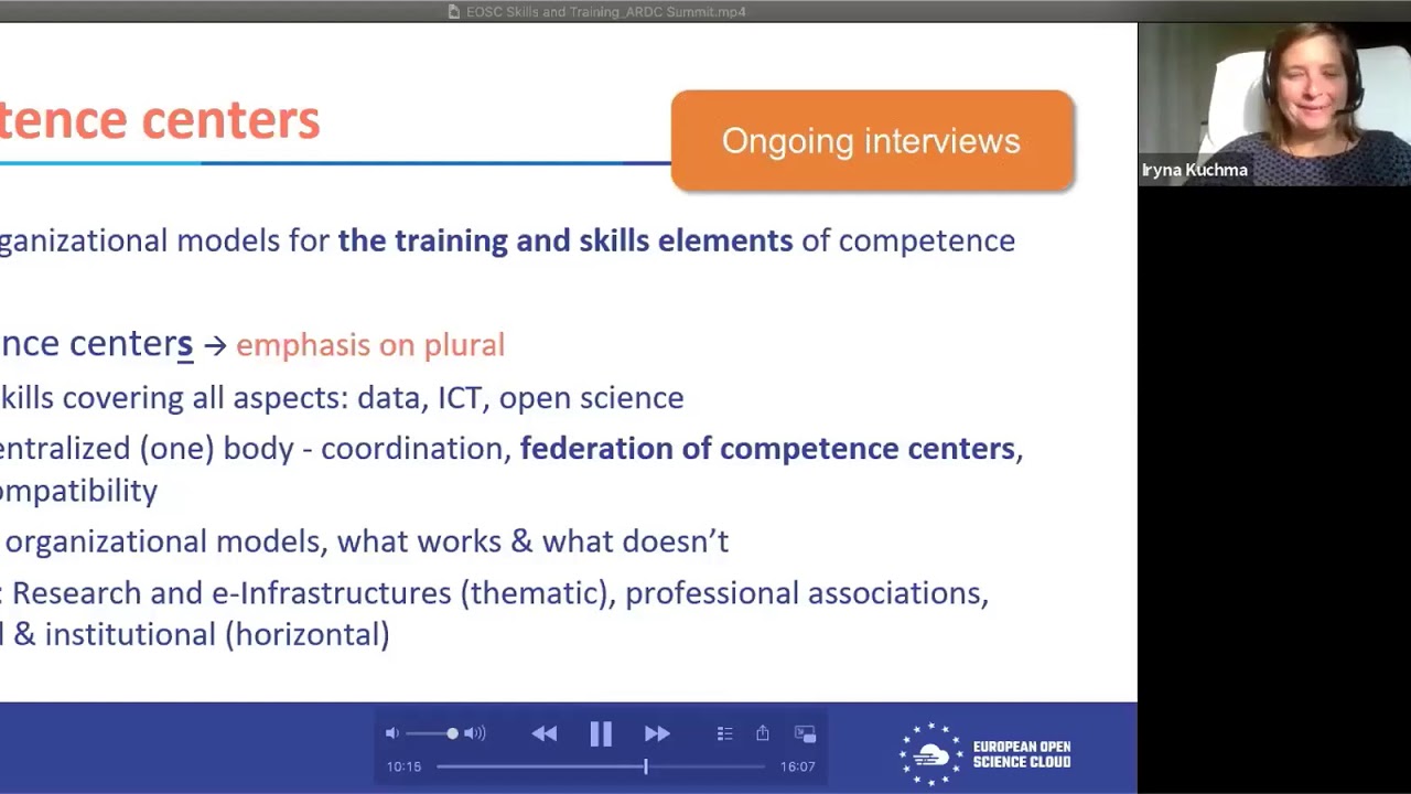 European Open Science Cloud (EOSC) skills & training working group - YouTube