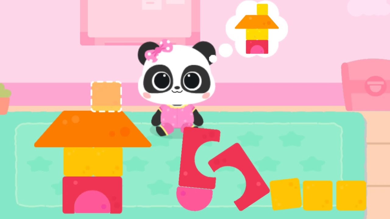 MIUMIU BAYI PANDA KECIL SENANG BERMAIN MENYUSUN BALOK | GAME BABYBUS ...