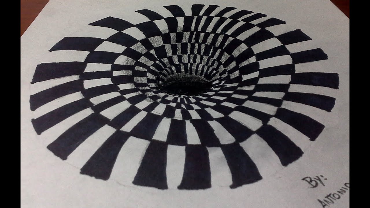 How to draw Hole 3D - YouTube