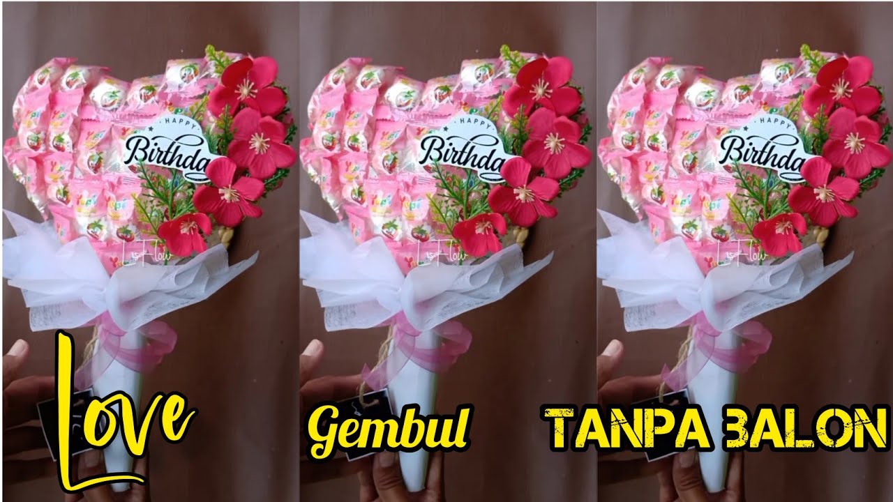 TIPS MEMBUAT BUKET PERMEN LOVE YUPI GEMBUL 3D TANPA WRAPING PENATAAN ...
