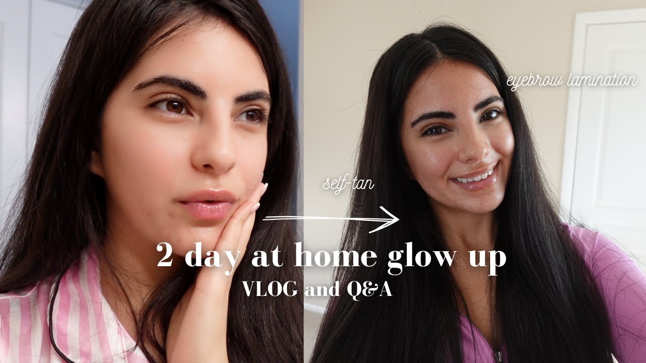 Glow-up vlog at home | post-shower routine, self-tan, eyebrow ...