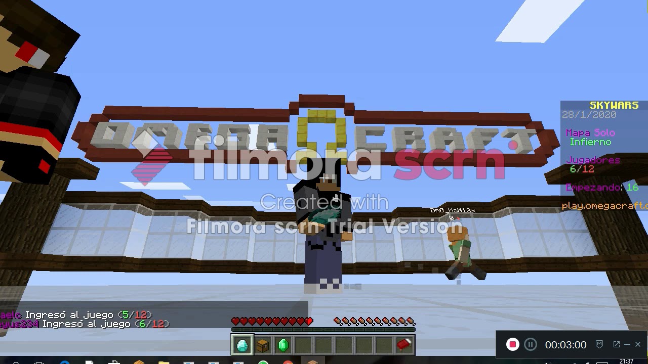 jugando skywars en minecraft parte 1 - YouTube