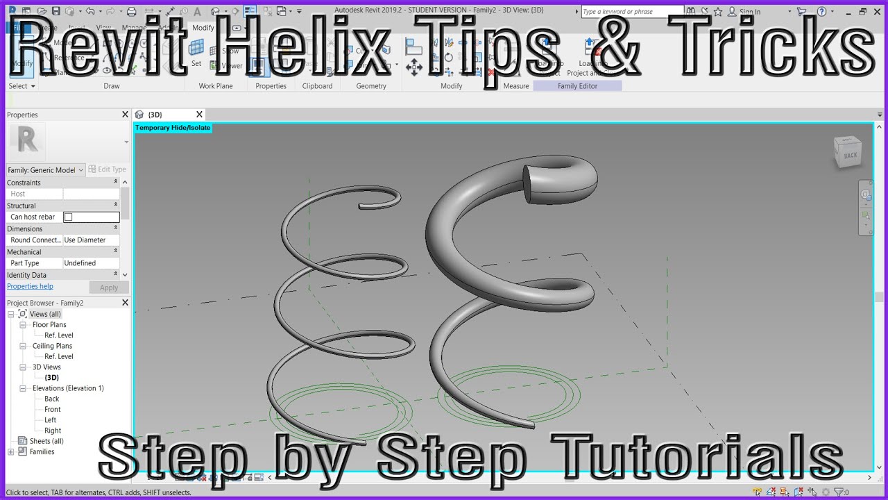 Revit 2019 Spiral Helix Tips&Tricks Tutorials - YouTube