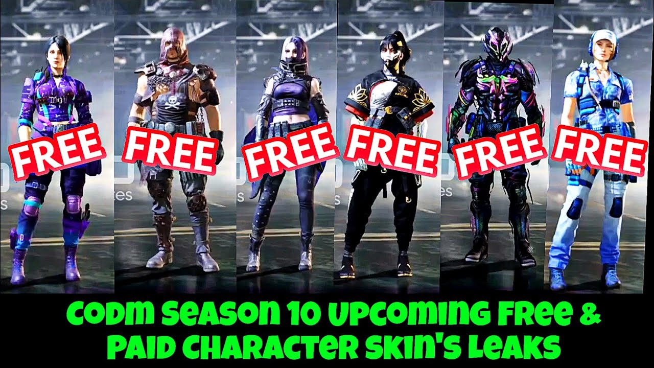 codm season 10 free & paid character skins leaks | how to get free ...