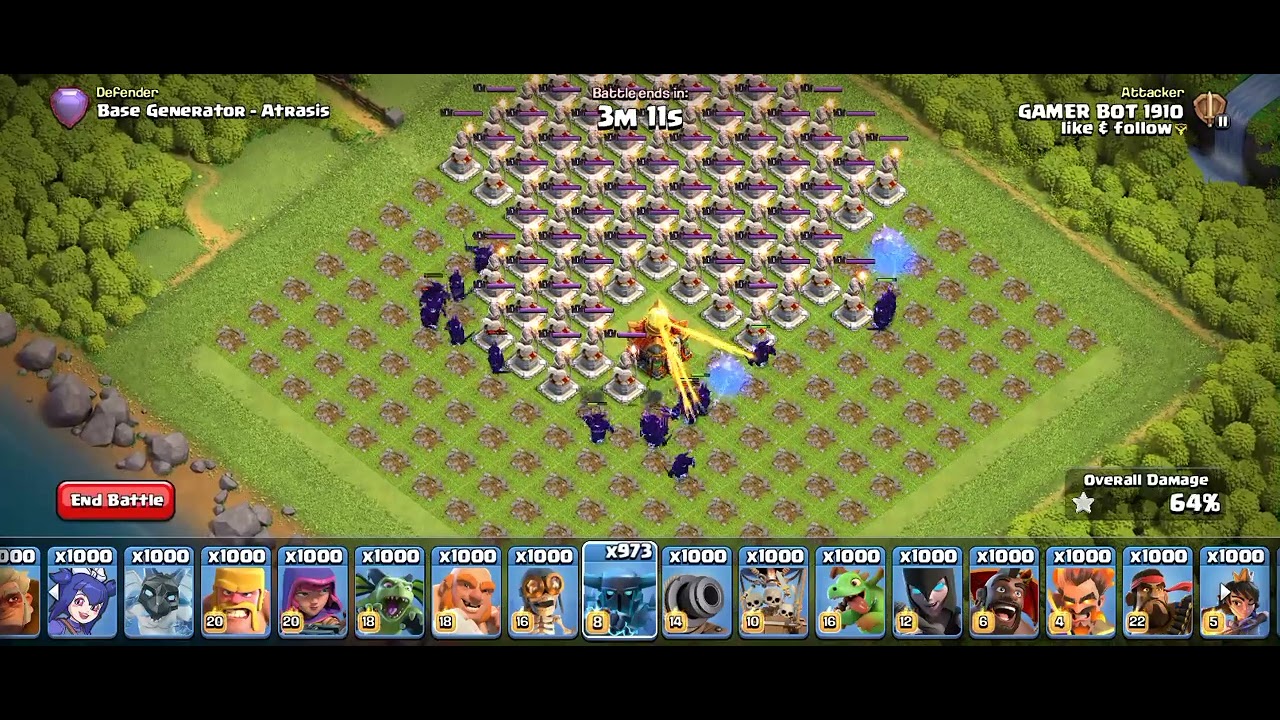 Full village of Lvl-1 Grand warden vs Max Power Pekka (clash of clans ...