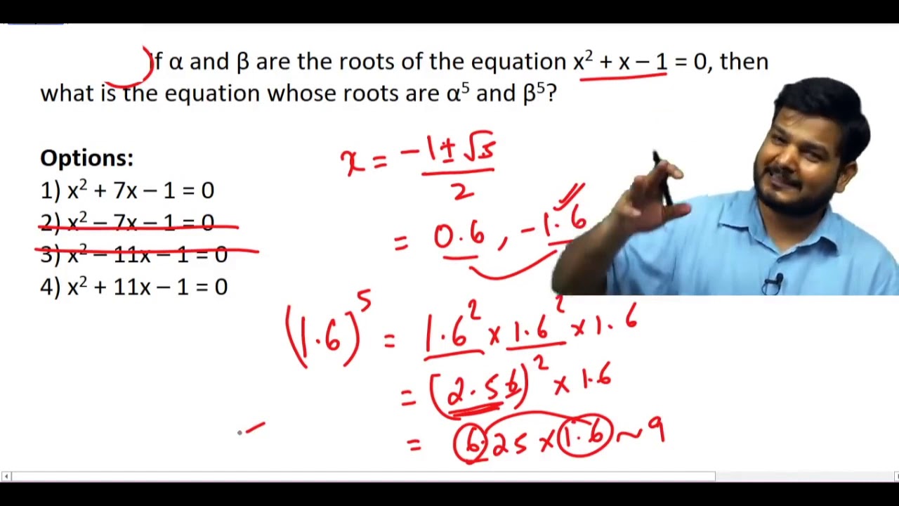 Q14. If α and β are the roots of the equation x² + x – 1 = 0.......? (# ...