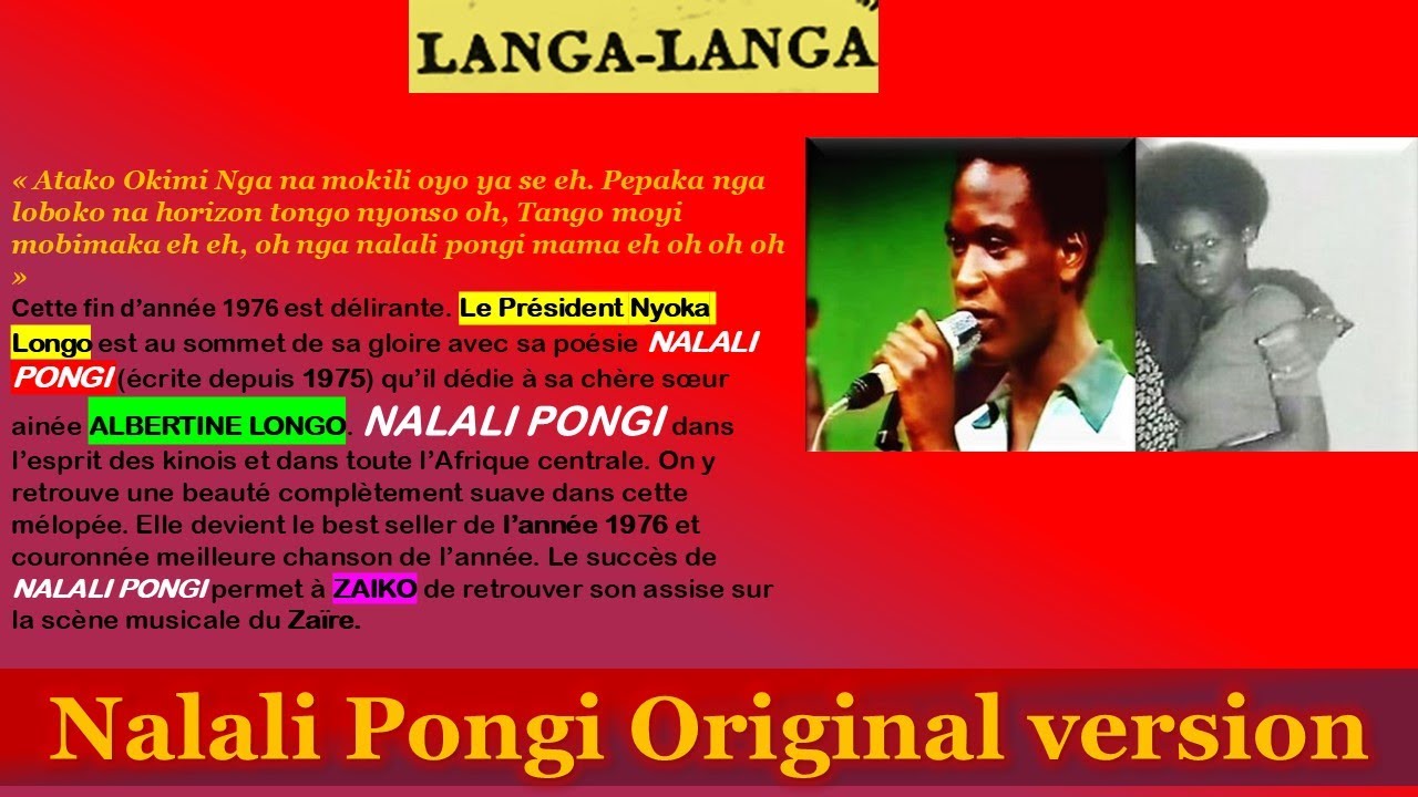 Nalali Pongi 1ère&2ème original version The Best Seller of Nyoka Longo ...