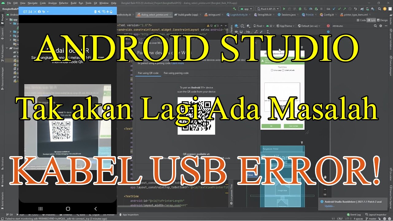 Android Studio - Menghubungan Perangkat Fisik Tanpa Kabel - YouTube