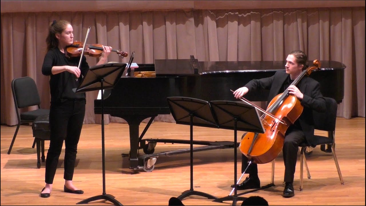 Ravel Sonata for Violin and Cello - Emily Pollard and Avery Suhay - YouTube