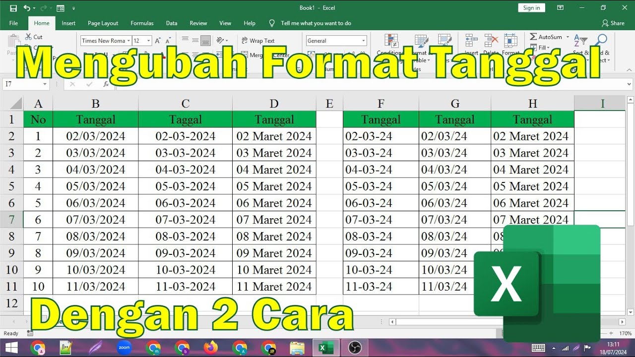 Cara Mengubah Format Tanggal di Ms Excel Menggunakan 2 Cara - YouTube